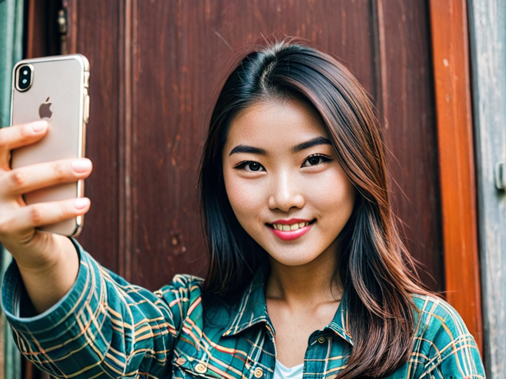 Asian girl selfie