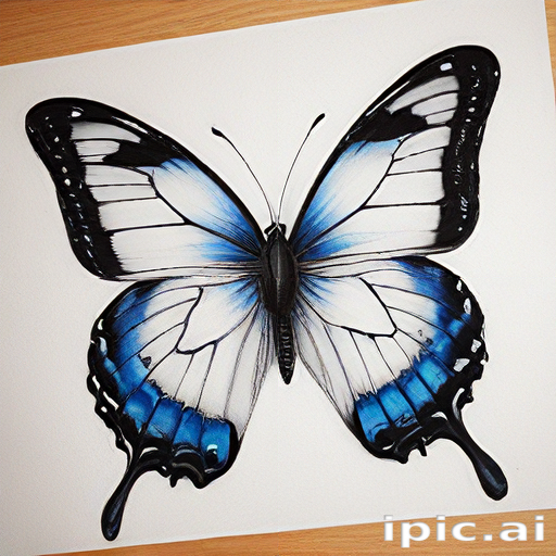 Vibrant Blue Butterfly Illustration with Intricate Details and Stunning ...