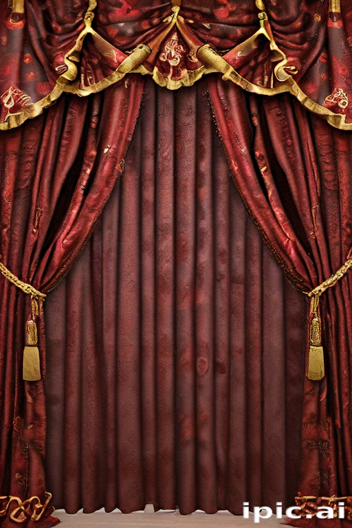 Elegant Red Velvet Curtains Draped Beautifully with Gold Accents and ...
