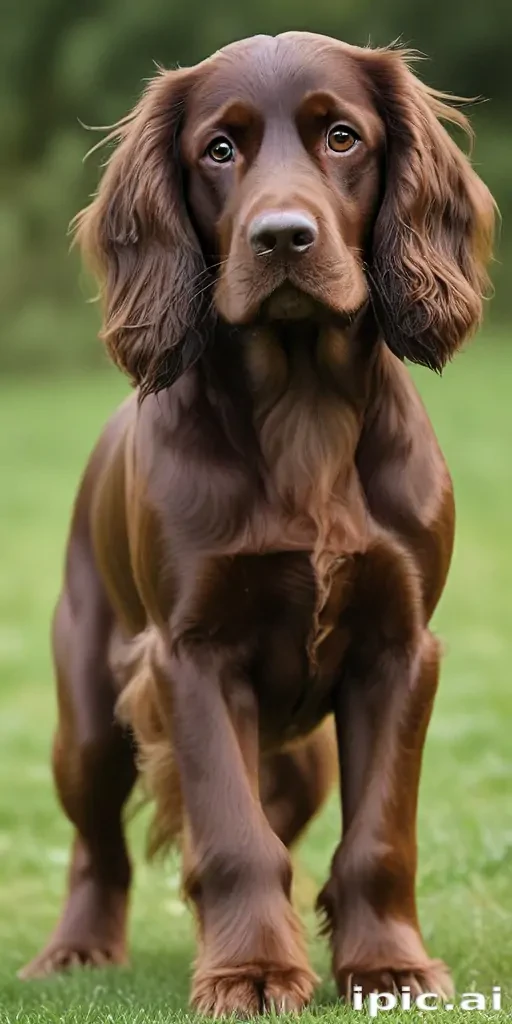 A Majestic Chocolate Brown Dog Posing Gracefully in a Lush Green Field