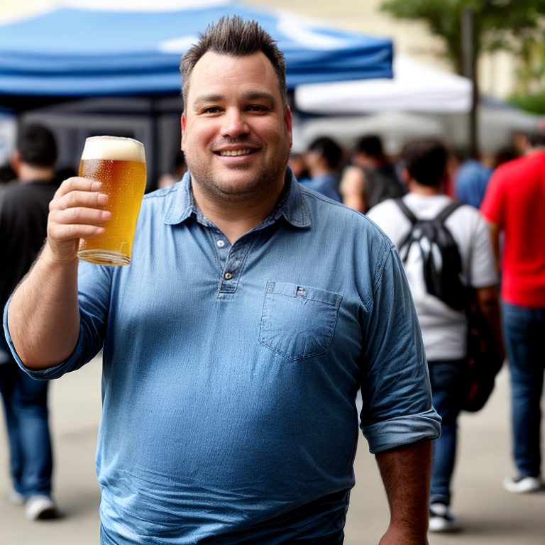 Fat Mike drinking a beer