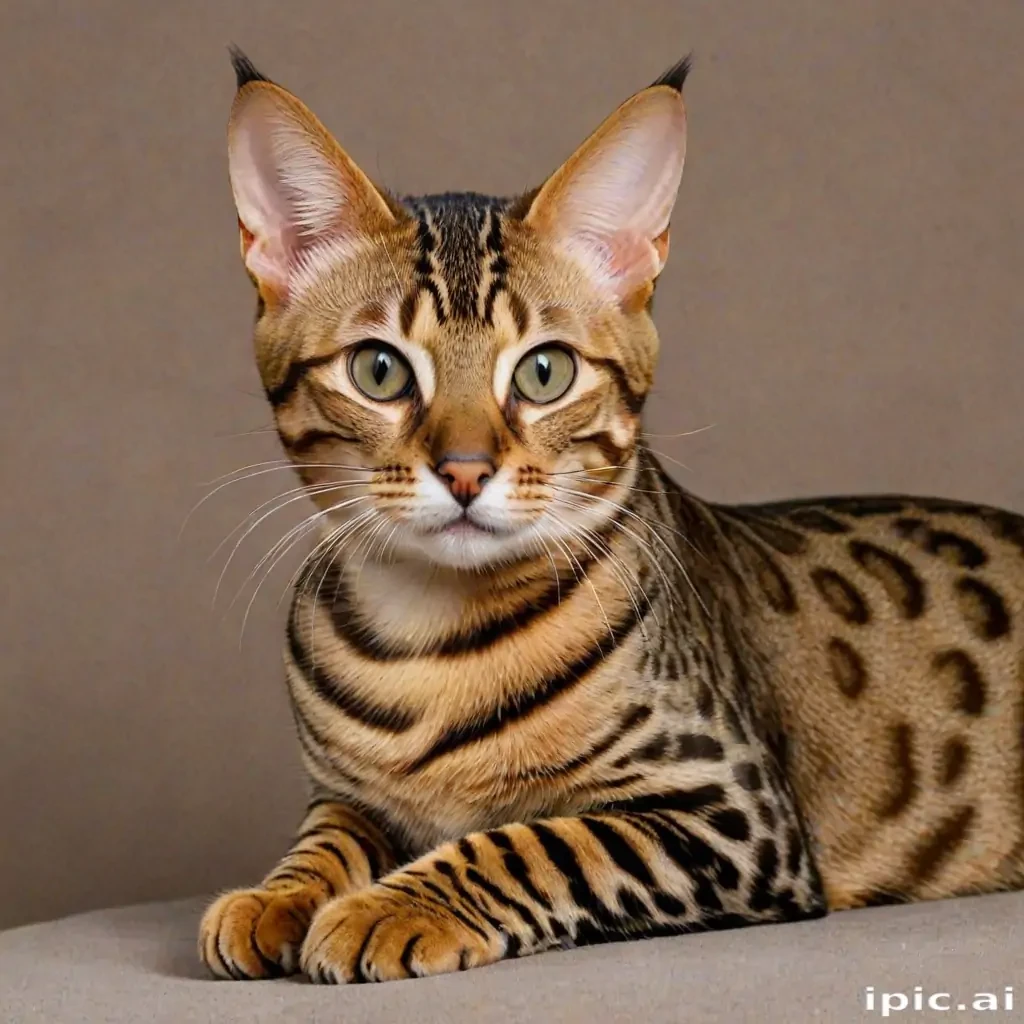 A Stunningly Realistic Portrait of a Beautifully Spotted Bengal Cat.