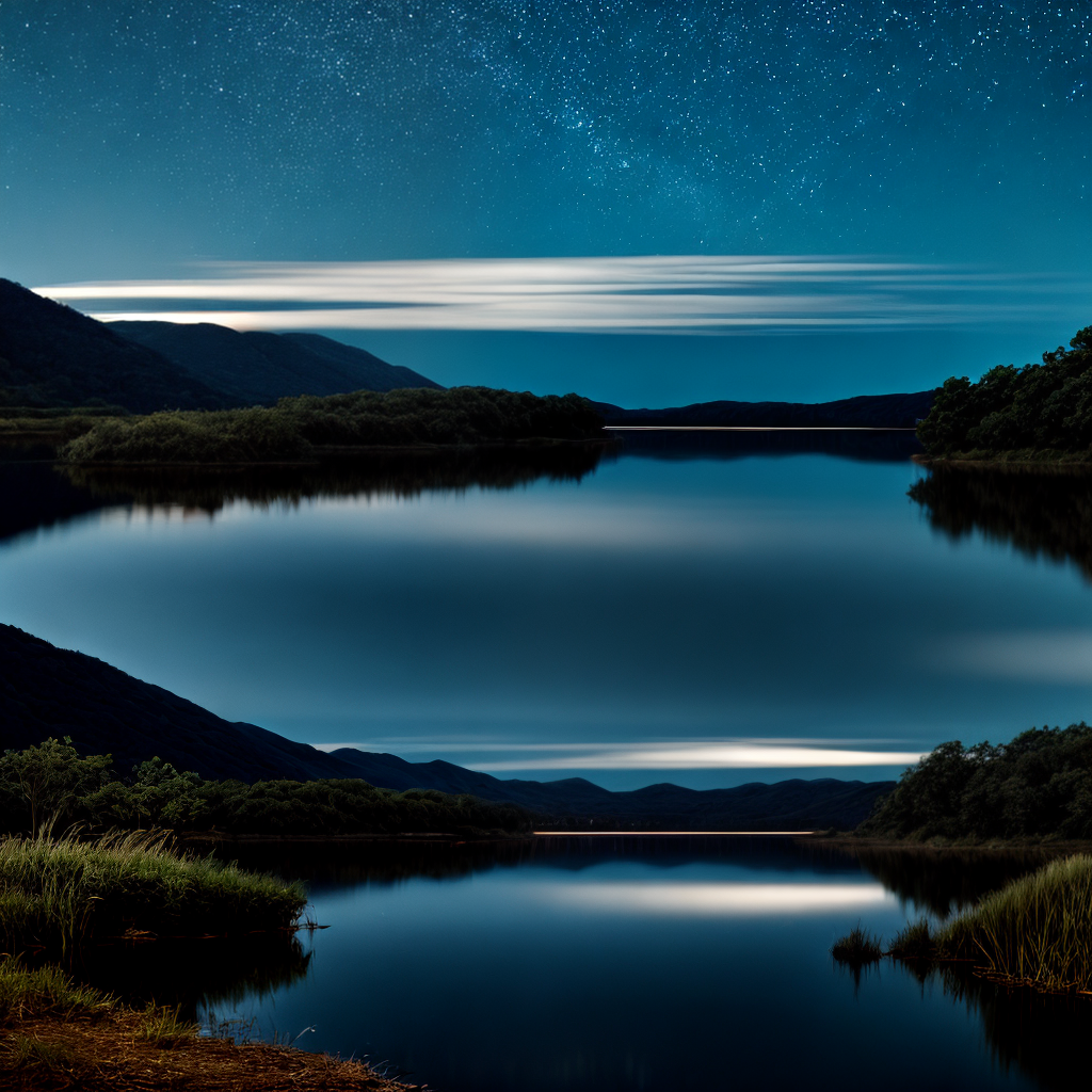 dark view of still water, night