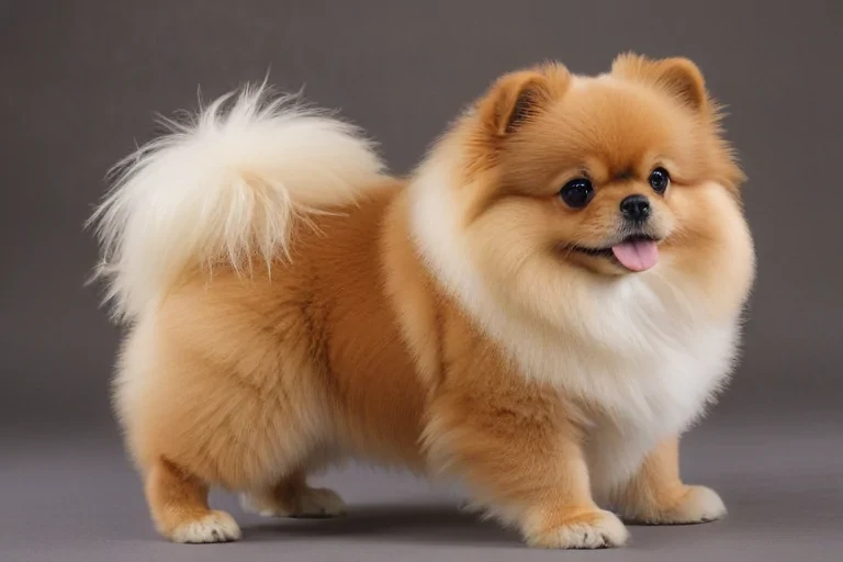 A Cute and Fluffy Pomeranian Dog with Adorable Features and Expression.