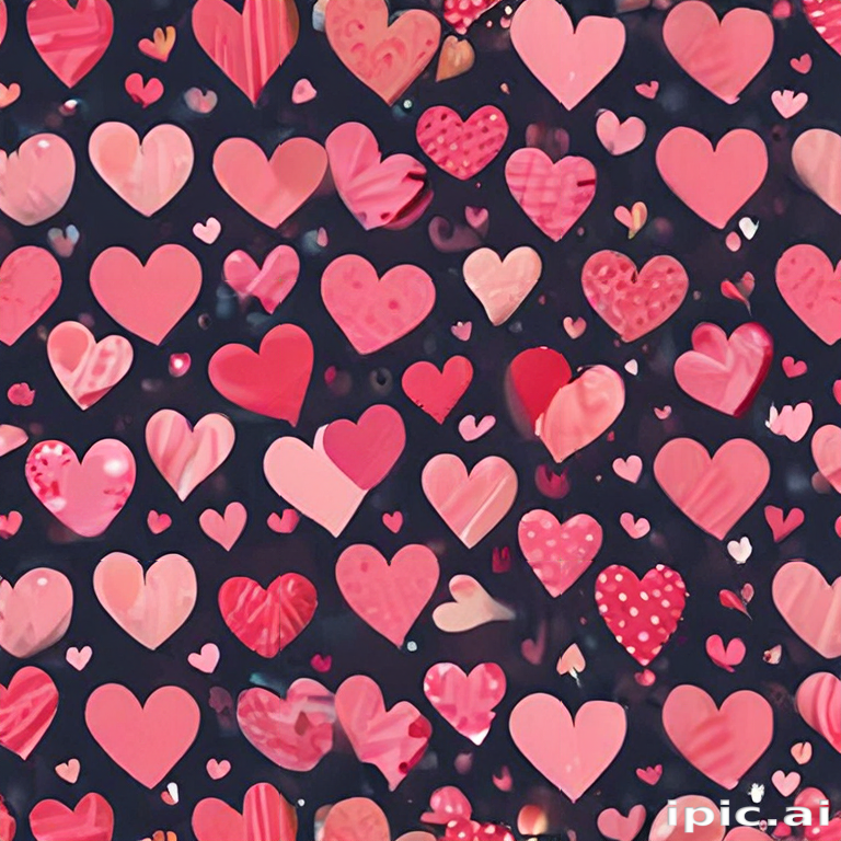 A Vibrant Collection of Colorful Hearts on a Dark Background Design.