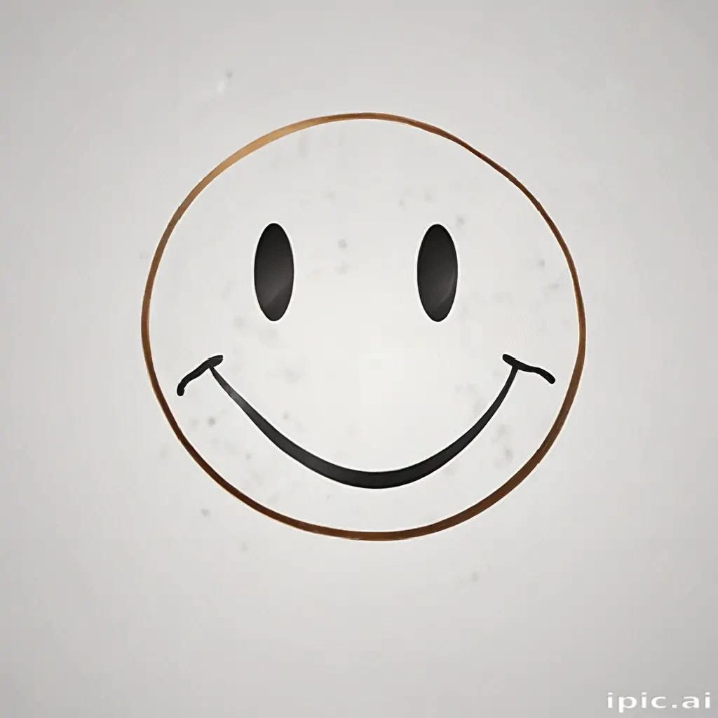 Simple and Cheerful Smiley Face on a Light Gray Background