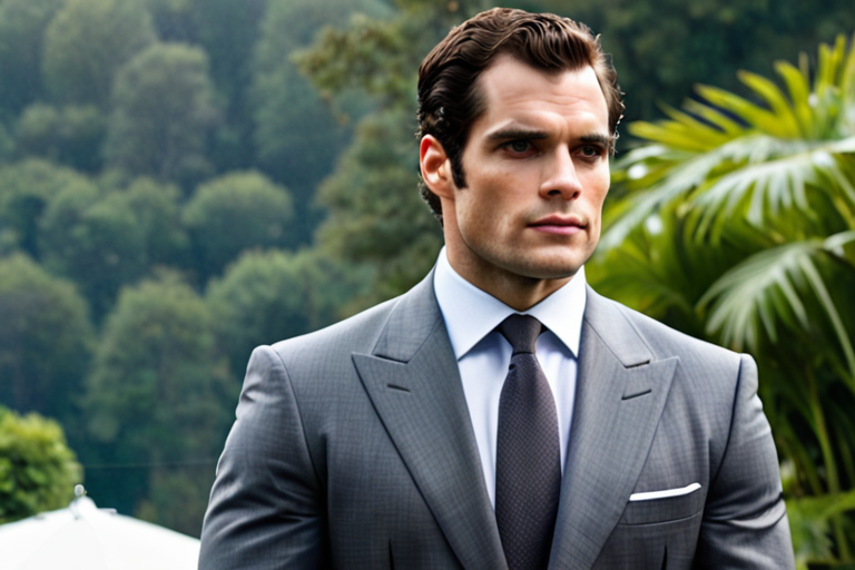 Henry Cavill as a suit-clad spy