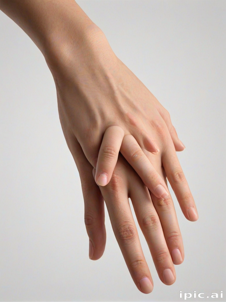 Two Hands Intertwined in a Gentle Gesture of Connection and Unity