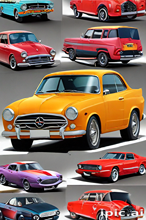 A Colorful Collection of Vintage and Classic Cars in Various Styles