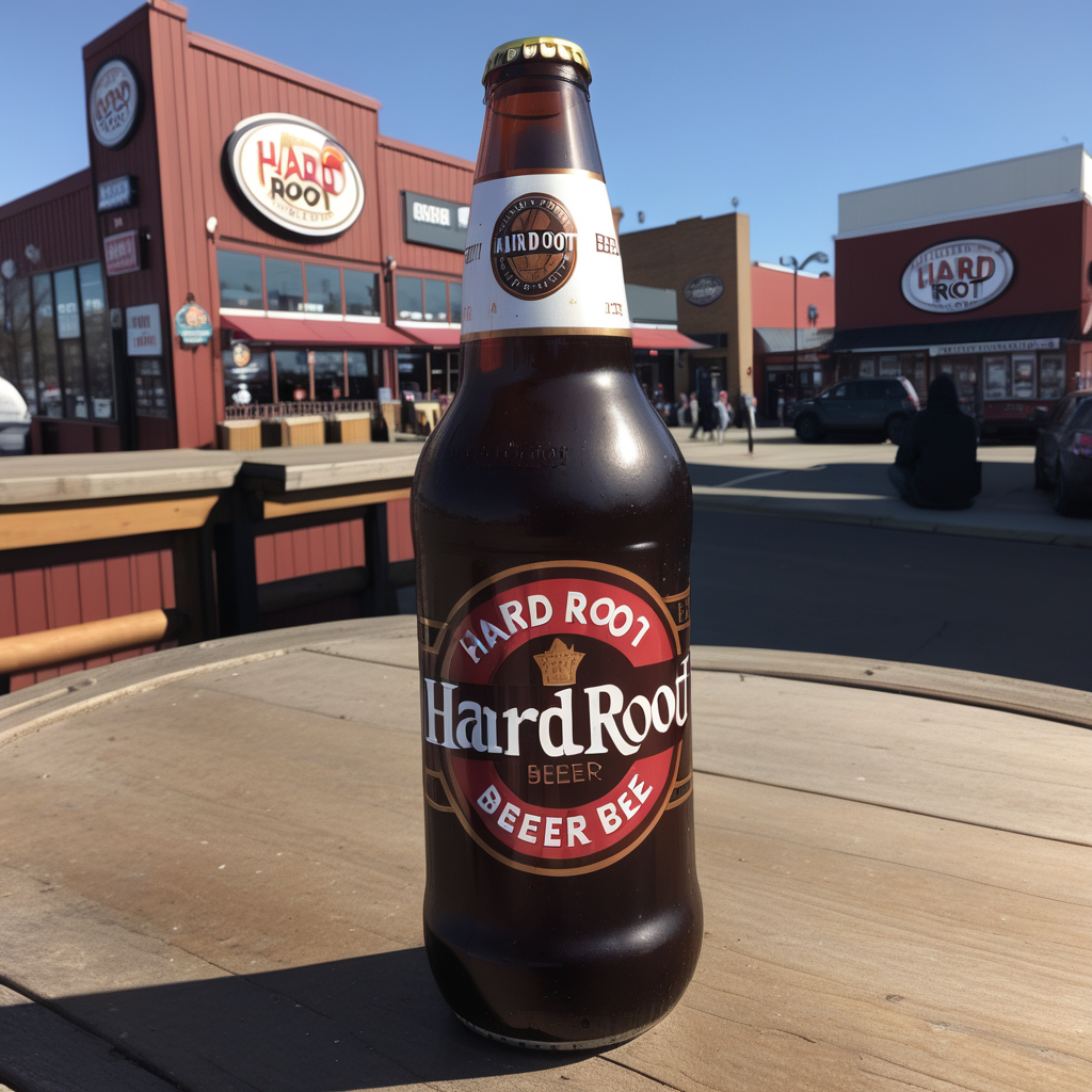 Charming Outdoor Scene Featuring Hard Root Beer Bottle Against Vibrant ...