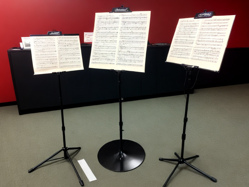 Modern metal Music stand with sheet script
