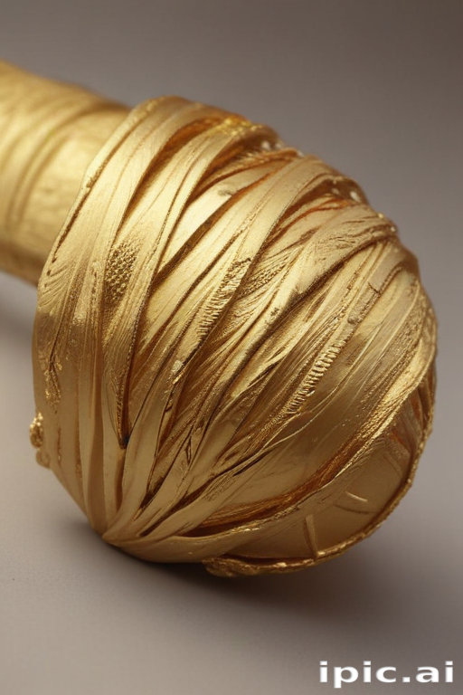 Intricately Wrapped Golden Sphere with a Textured Surface and ...