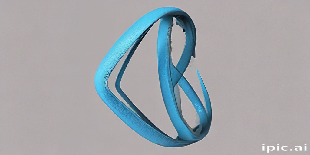 A Unique Blue Abstract Shape with Curved Edges and Intriguing Design.