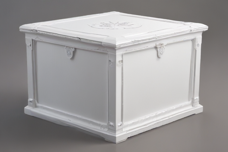 Elegant White Decorative Box with Intricate Design and Sturdy Structure