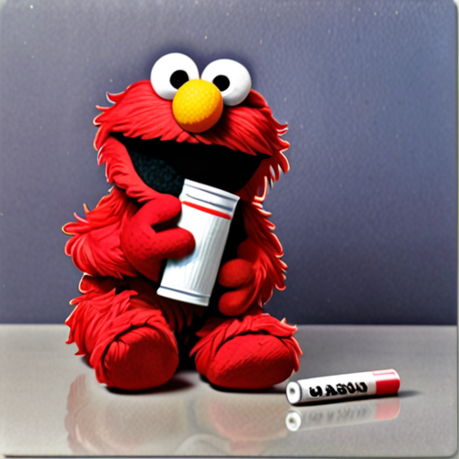elmo snorting a line of cocaine