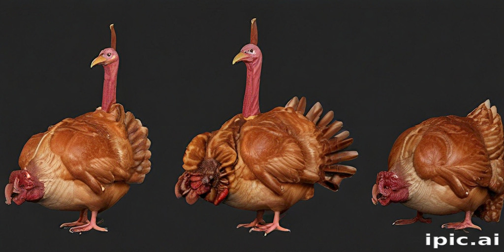 Three Unique Perspectives of a Realistic and Detailed Turkey Model