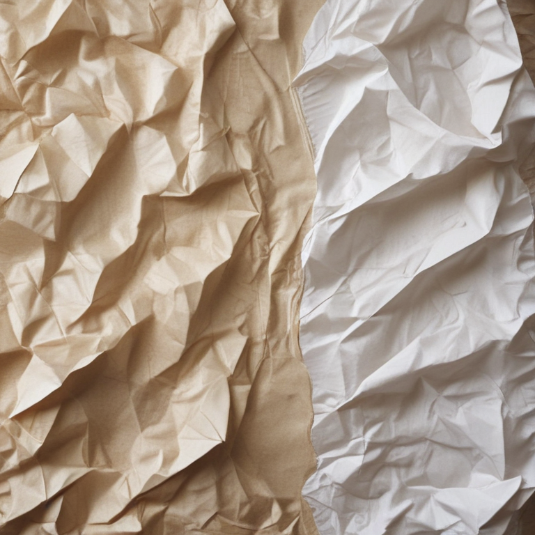 Textured Layers of Crumpled Brown and White Paper Creating Visual Contrast.