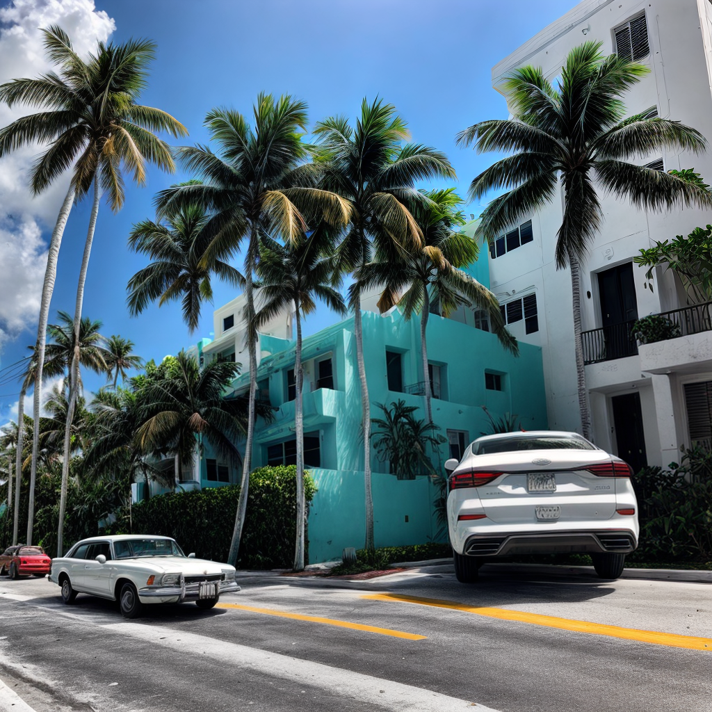 1 car on a Miami street