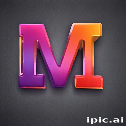 Colorful and Glossy Letter M Design with Gradient Effects on Background