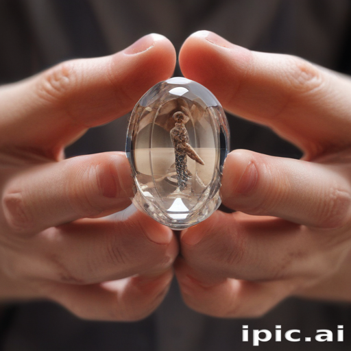Delicate Hands Holding a Beautifully Crafted Crystal Figurine Encased ...
