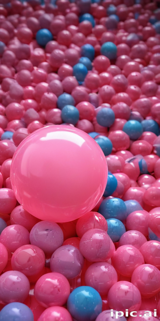 A Colorful Sea of Pink and Blue Balls Creating a Fun Atmosphere.