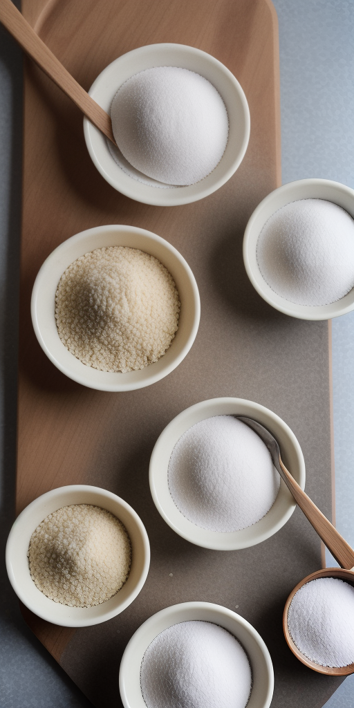 An Aesthetic Arrangement of Various Sugars in Elegant Bowls on Display