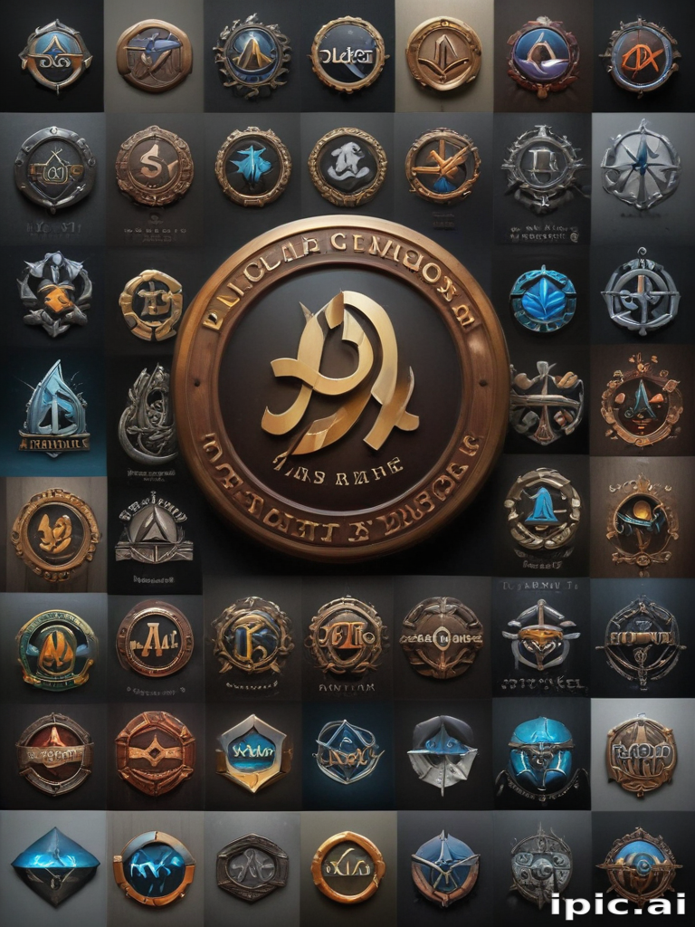 Collection of Intricate Fantasy Emblems and Symbols from Various Realms