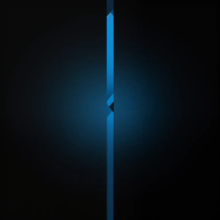Illuminated Vertical Blue Shape Emerging from a Dark Background