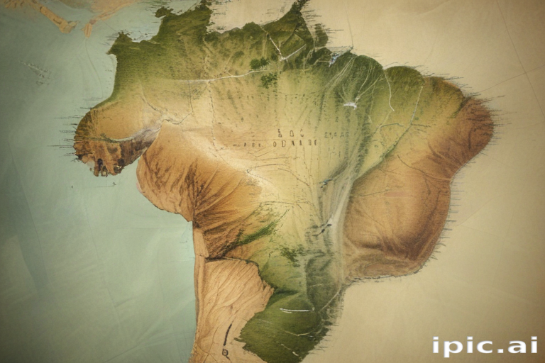 Detailed Topographic Map Illustrating the Diverse Landscapes of South ...