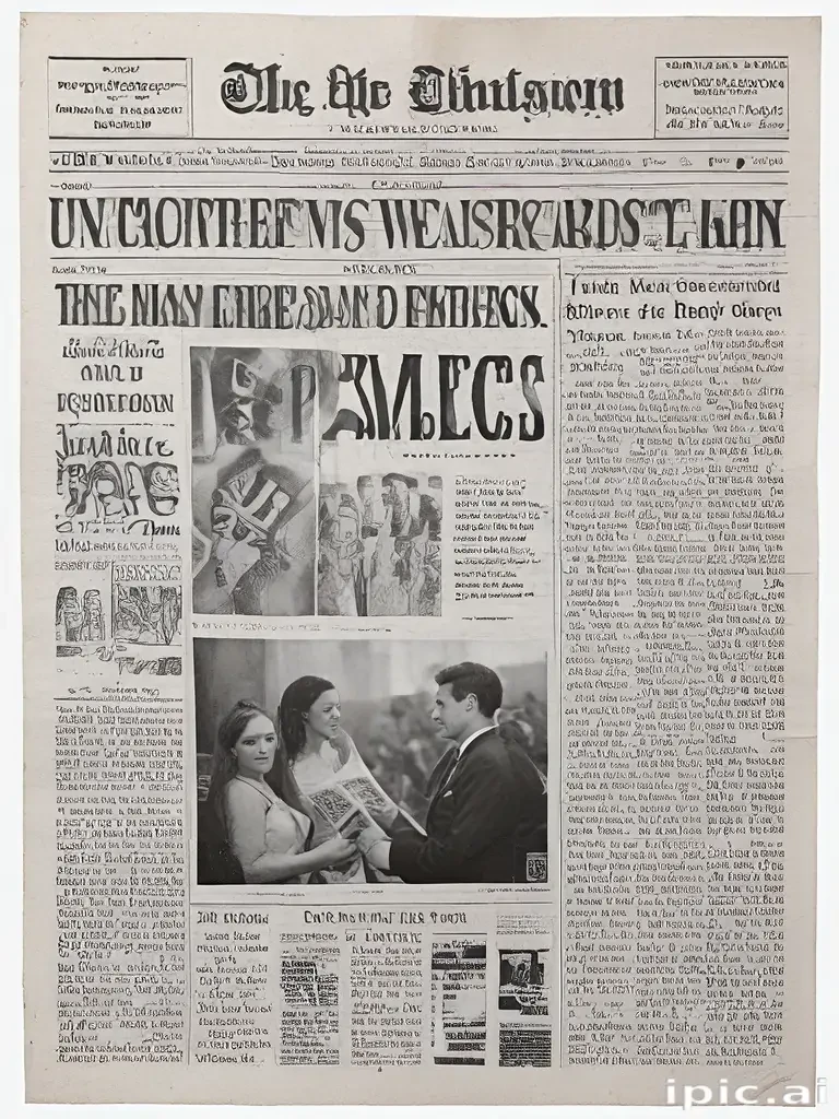Historic Newspaper Featuring Engaging Headlines and Vintage Photographs ...