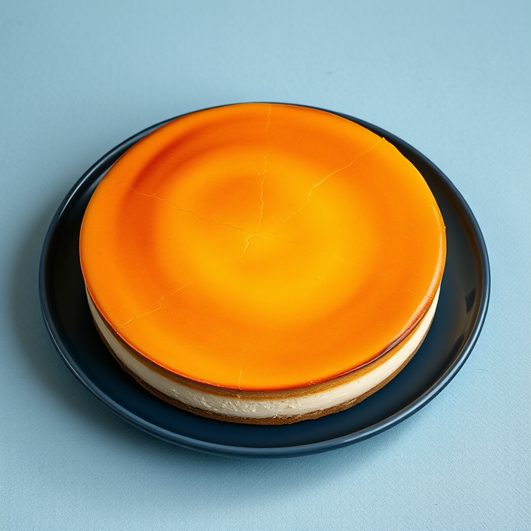 Deliciously Smooth Cheesecake with Vibrant Orange Glaze on Elegant Plate.