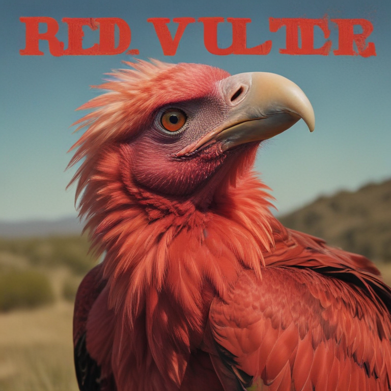 a music album cover of a red vulture