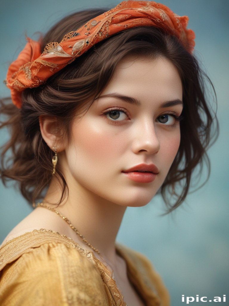 Graceful Young Woman with a Warm Expression and Elegant Headscarf