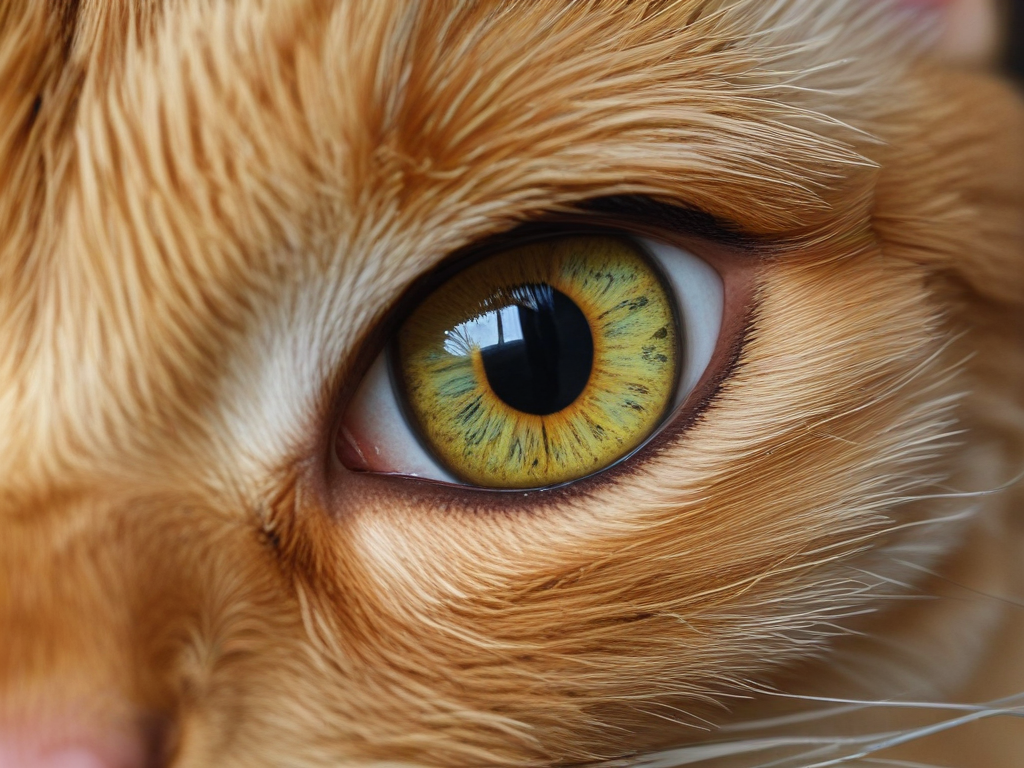 A Close-Up Look at a Cat's Striking Green Eye and Fur Texture