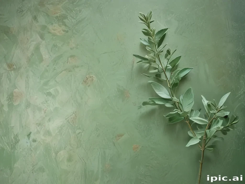 Fresh Green Leaves Against a Textured Soft Green Background for Natural ...