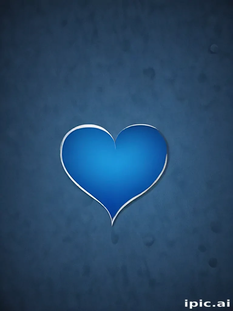 A Deep Blue Heart Symbol Against a Textured Dark Background