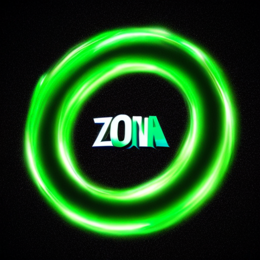 the name Zonia that is glowing green in front of a black background.