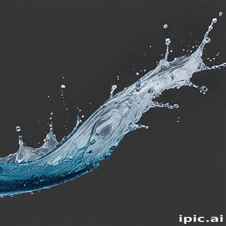 Dynamic Splash of Water Captured in Mid-Air Against a Dark Background