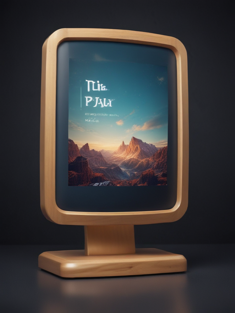 Vintage Computer Monitor Displaying Stunning Mountain Landscape Artwork ...