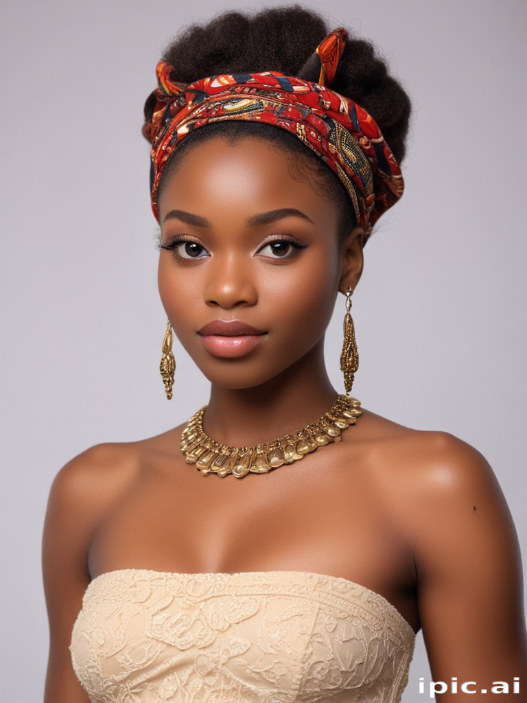 Elegant Portrait of a Beautiful Woman with Traditional Accessories and ...