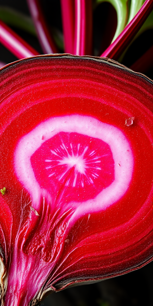 Vibrantly Colorful Cross-Section of a Fresh Beetroot with Intricate ...