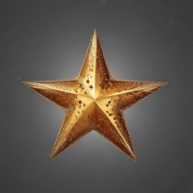 Shimmering Golden Star Surrounded by a Deep Gray Background with ...