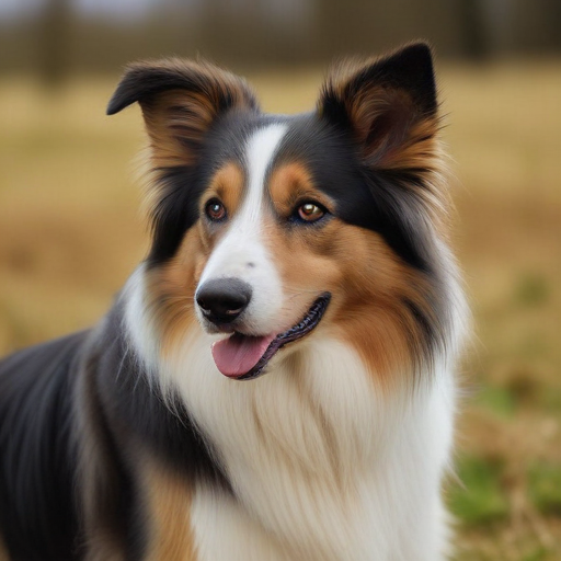 Beautiful Collie Dog with Stunning Coat Enjoying a Sunny Day Outdoors