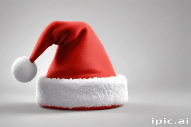 A Classic Red and White Christmas Santa Hat on a Neutral Background