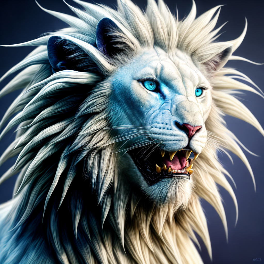 4k-a-close-up-of-a-male white-lion--trending-in-art-station--video-game ...