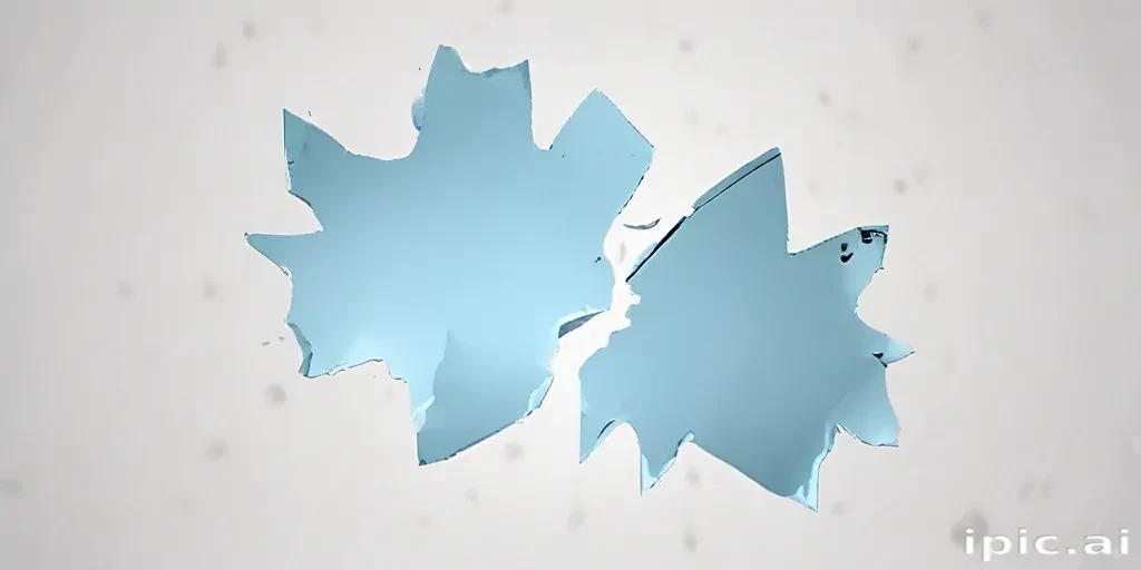Two Irregularly Shaped Pieces of Broken Glass Reflecting Light in ...