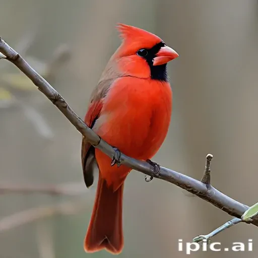 A Vibrant Northern Cardinal Perched Gracefully on a Branch in Nature.