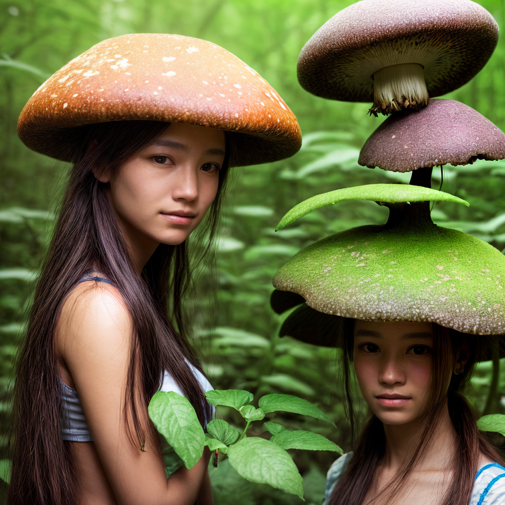 portrait of fantasy human mushroom female a human that starts growing ...