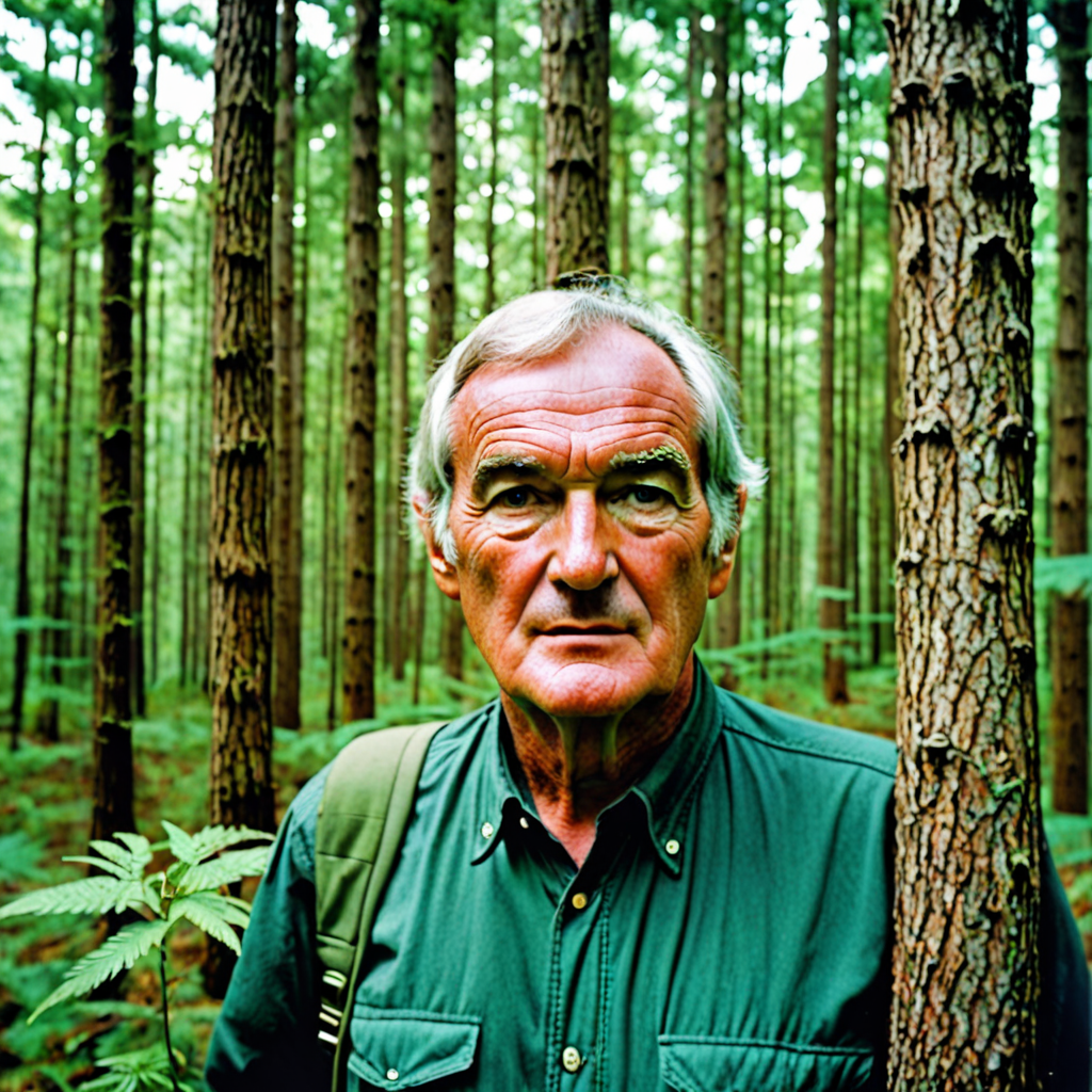 multiples timothy leary face hidden in forest