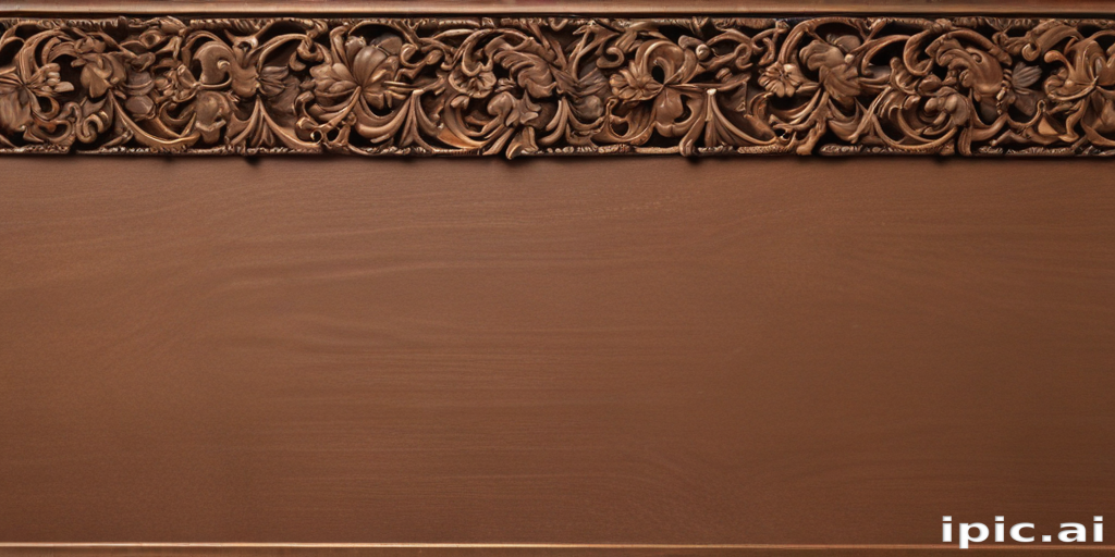 Intricately Carved Wooden Border with Elegant Floral Patterns on Smooth ...